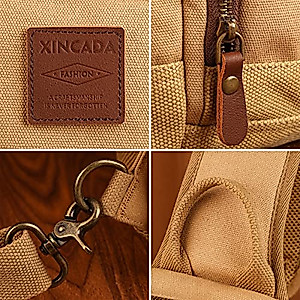 XINCADA Mens Sling Backpack Canvas Shoulder Bag Small Mesenger Bag for Travel