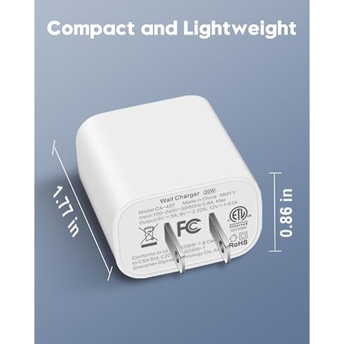 20W Fast Charger for iPhone 15/15 Pro Max, iPad Pro 12.9/11 inch 2023/2022/2021/2020, iPad Air 5th/4th, iPad Mini 6, 2Pack Fast Wall Charger Block with 10FT USB C to C Cable