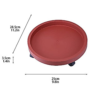 11Inch Heavy Duty Plant Caddy with Wheels,Plant Stand Round Flower Pot Mover, Rolling Plant Stand Pot Trolley,Potted Flower Mover Dolly with Casters Round Coaster for Indoor Outdoor (White)