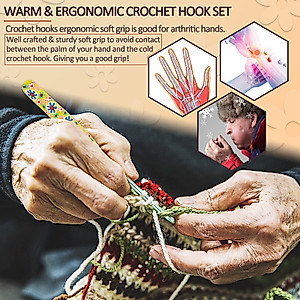 Coopay Warm Crochet Hooks for Grandmother, Art Aluminum Soft Grip Crochet Needles for Crocheting, Knitting Hook for Crochet Yarn Craft - Premium Knitting & Crochet Supplies