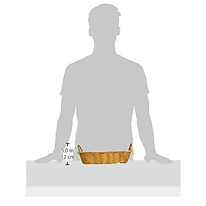 Winco PWBN-12B Rectangular Woven Basket with Handles, 12-Inch by 8-Inch by 3-Inch,Brown,Medium