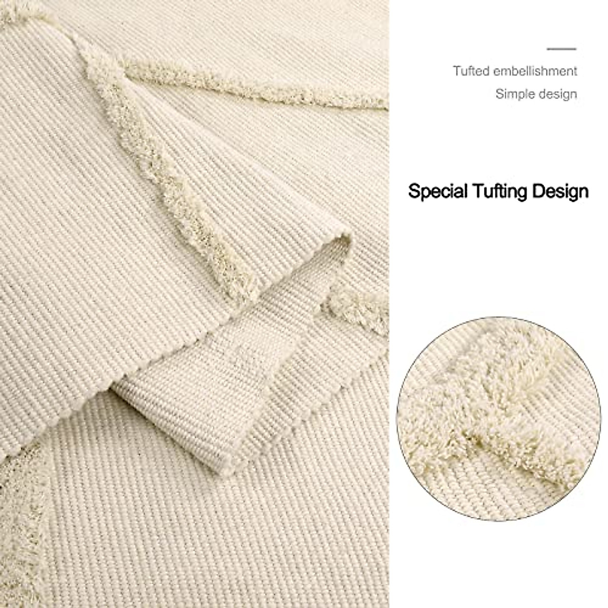 OJIA Boho Bathroom Rug 2' X 3', Tufted Sun Rug Small Rugs with Tassels Farmhouse Cotton Woven Washable Accent Throw Rug Tribal Area Rugs for Entryway Bedroom Laundry Living Room Kitchen