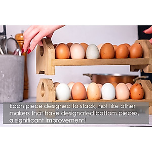 Farmhouse Stackable Wood Egg Holder l Egg Storage l Fresh Egg Storage l Wooden Egg Holder l Wooden Egg Rack l Wood Egg Carton l Egg Tray (1)