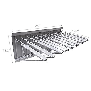 FixtureDisplays® Silver Pivot Wall Rack with Hangers for Blueprints, Plans, Drawing 16743-NF