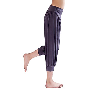LKXHarleya Women Modal Harem Yoga Pants Loose Casual Fold Over Pilates Capri Pants Yoga Pants