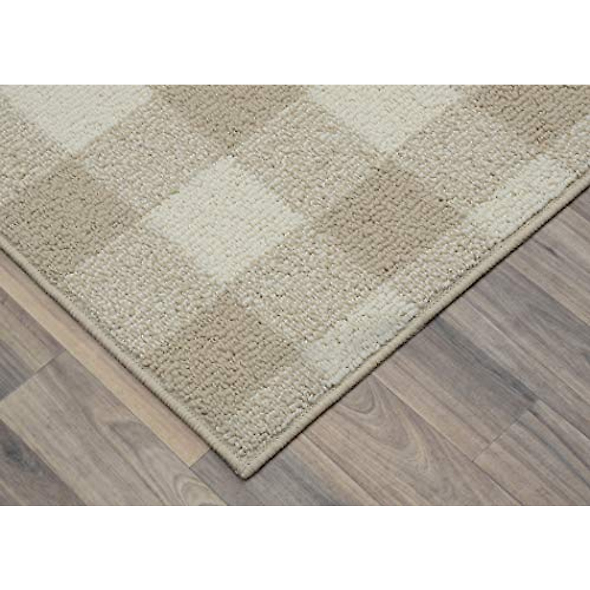 Garland Rug Country Living Buffalo Plaid Area Rug, 5-Feet by 7-Feet, Tan/Ivory