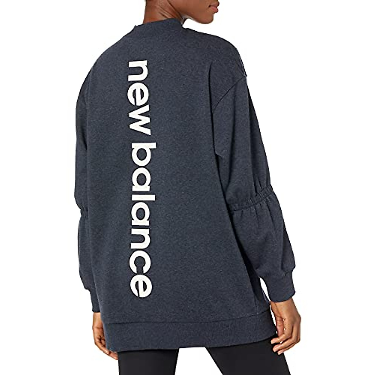 New Balance Women's Achiever Crew Sweatshirt, Eclipse Heather, Small