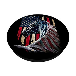 Patriotic Horse American Flag - Horse Vintage PopSockets Swappable PopGrip