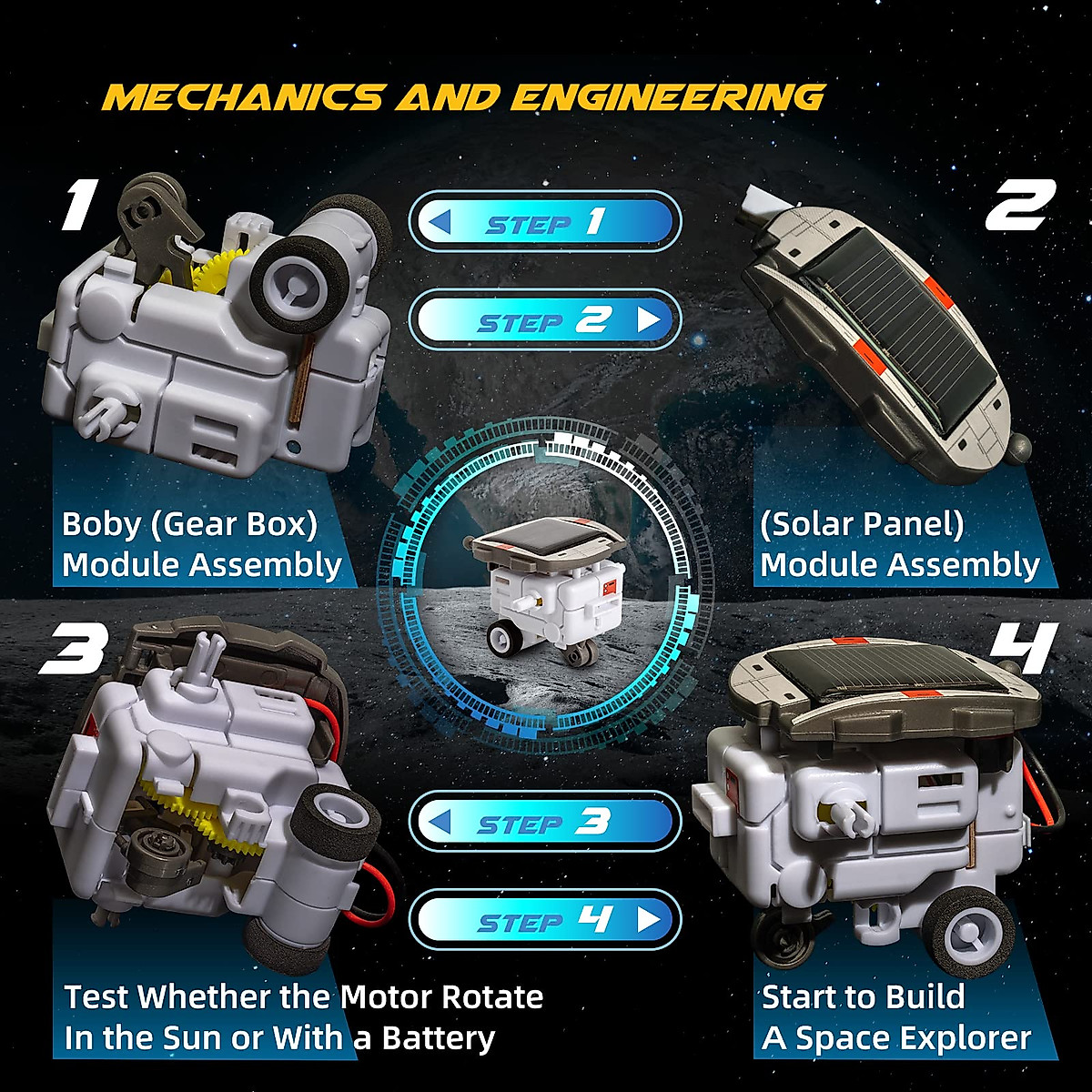 GobiDex STEM Projects Science Toys for Kids Ages 8-12, 6-in-1 Space Solar Robot Toys, Educatoinal Building Science Kits, Experiment Birthday Gifts for 8 9 10 11 12 13 14 Year Old Boys Girls Teens