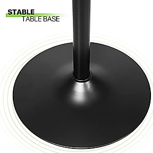 Magshion 31.5" Round Bar Table 27.5"- 36" Height Adjustable Pub Table with Enlarge Base for Living Room Patio Bistro, Silver