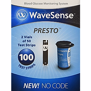 WaveSense Presto Test Strips, 200 Strips [4 Pack of 50]