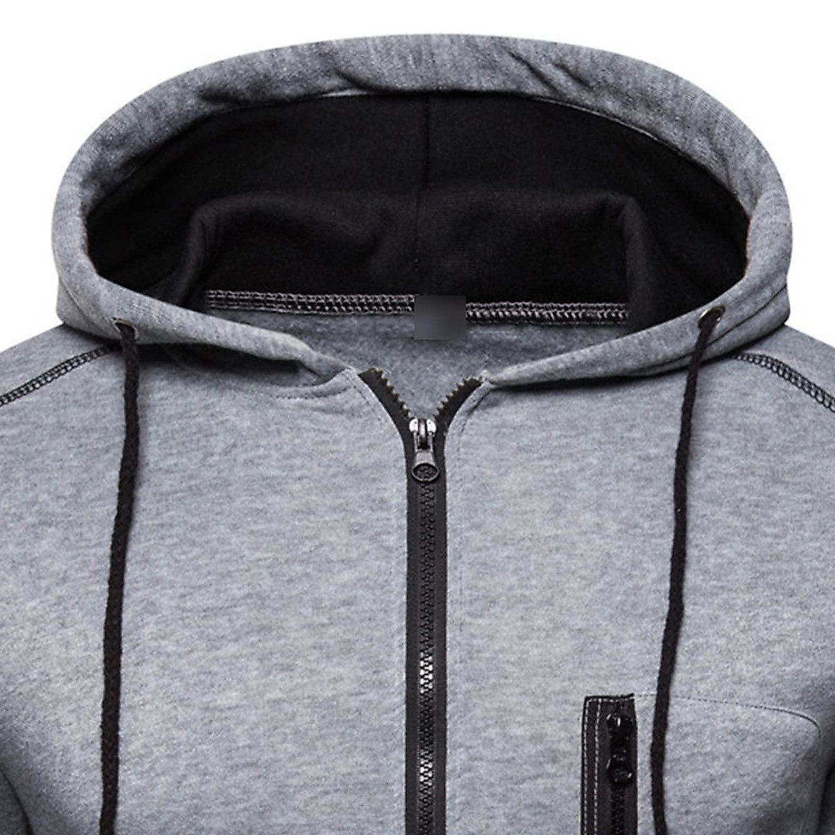 Maiyifu-GJ Men's Full Zip Casual Hoodies Long Sleeve Sports Hooded Sweatshirt Lightweight Pullover Hoodie with Kanga Pocket (Light Grey,XX-Large)