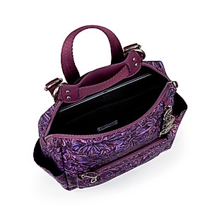 Sakroots womens Eco-twill Convertible Loyola Backpack in Eco Twill Adjustable Crossbody Strap Multifunctional Bag with Laptop Compartmen, Violet Treehouse, One Size US