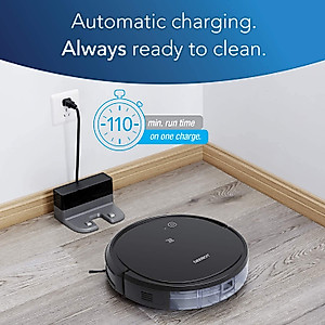 ECOVACS DEEBOT 500 Robotic Vacuum Cleaner with Max Power Suction, Up to 110 min Runtime, Hard Floors & Carpets, App Controls, Self-Charging, Quiet (Renewed)
