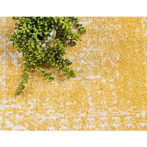 Unique Loom Tradition Collection Classic Southwestern Distressed Casual Design Area Rug, 5 ft x 8 ft, Yellow/Ivory