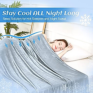 【Upgraded Fabric】Ailemei Cooling Throw Blanket for Hot Sleepers, Q-Max >0.5 Jade Fiber, Lightweight Breathable Summer Blanket, Throw Blankets for Couch, Transfer Heat Hot Flashes Night Sweats, 50"x70"