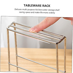DOITOOL Kitchen Cutter Storage Metal Storage Rack 1pc Chopping Board Stand Stainless Steel Knives Cutlery Box Cutting Board Storage Kitchen Cutter Rack