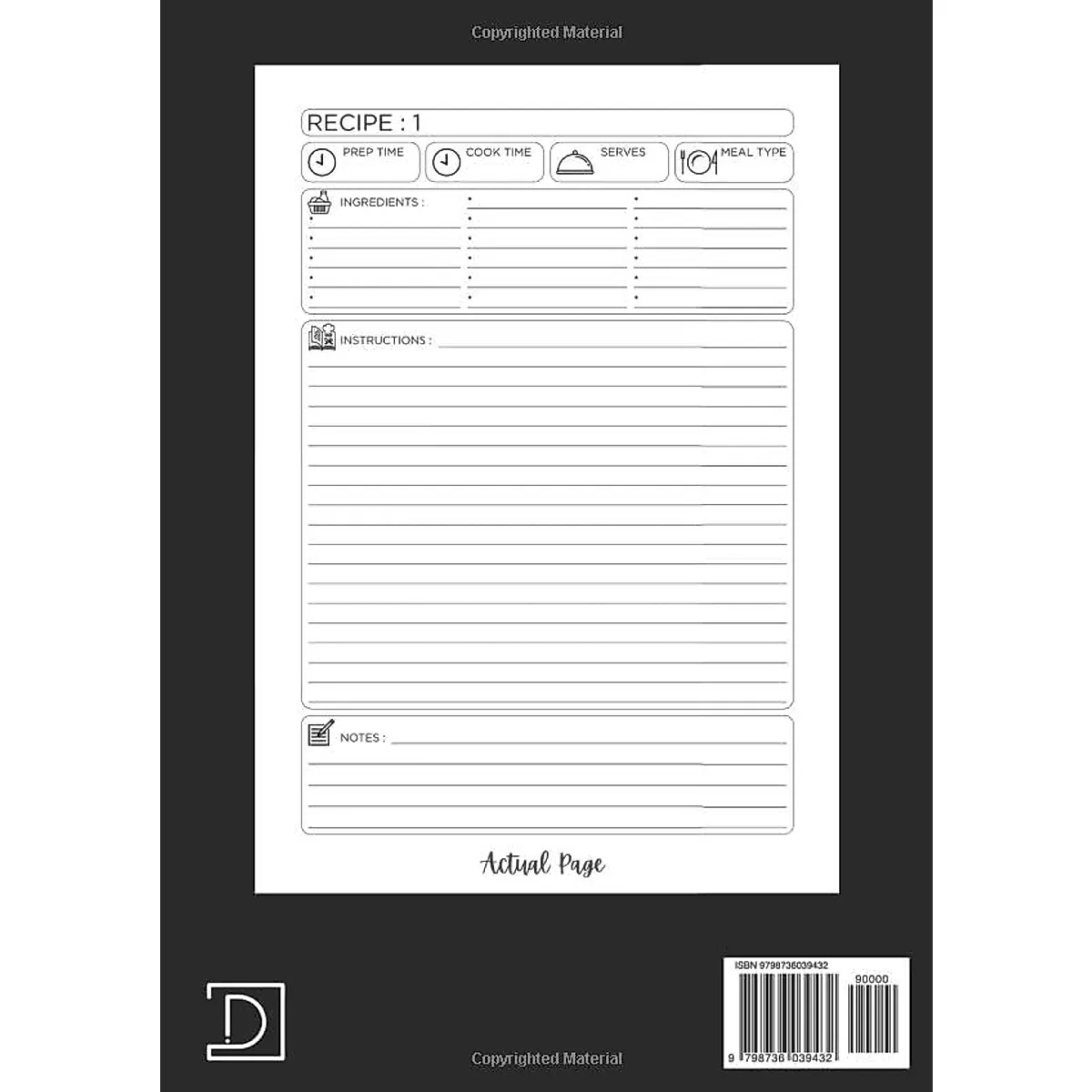 Recipes: Blank Recipe Book to Write In your own Recipes | Fill in your Favorite Recipes in this Empty Cookbook | Lovely Gift