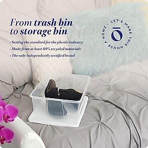 HOMZ 12-Quart Snaplock Clear Plastic Storage Tote Container Bin with Secure Lid and Handles for Home and Office Organization (8 Pack)