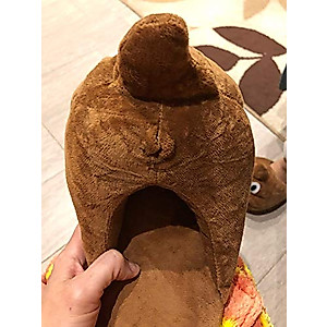 Funny Shoes, Women Plush Slippers Cartoon Shit Home Warm Home Shoes EVA Soled Flat Cute Indoor Furry Cotton Slippers 7 Unisex Slippers
