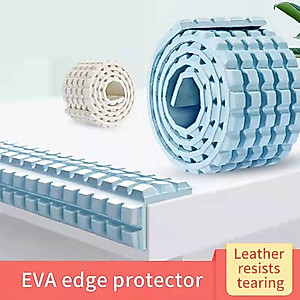 MeiGaoXin Baby Proofing Rubber Foam Corner & Edge Protectors Guards Fireplace Furniture Safety Bumper for Child Proof, 3.3ft（40inch） x 2pcs,Blue