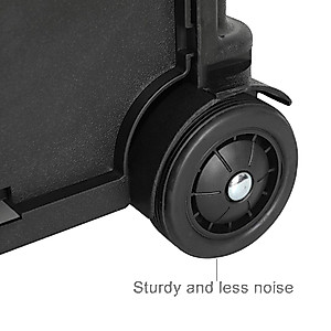 DEAOTEK Wheels Rolling Crate - Collapsible Rolling Cart Folding Teacher Rolling Bag Box for Store and Transport Your Tools Files Books School Supplies, Holds 75 lbs