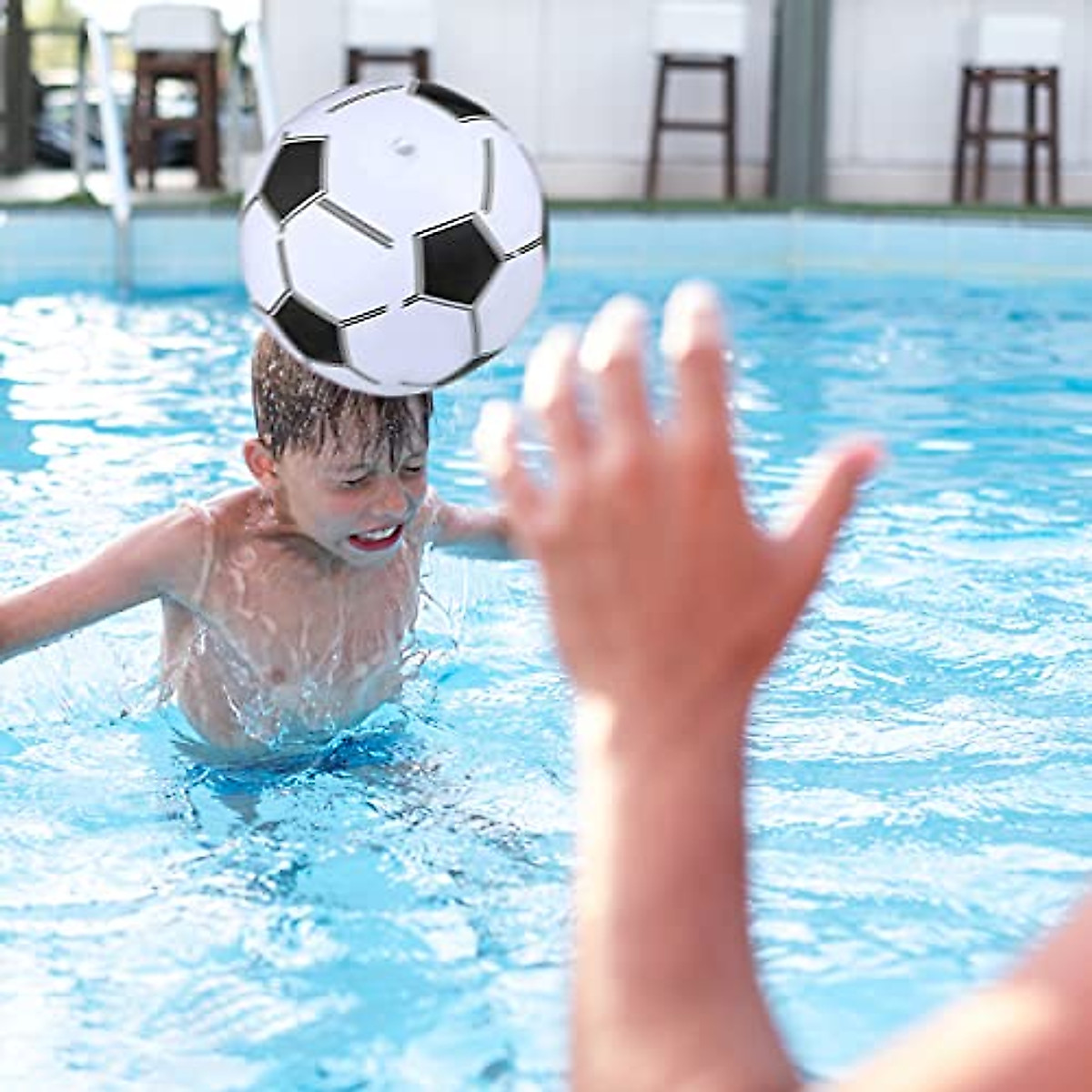 Jishi 16" Soccer Beach Balls Bulk 12-Pack Large Inflatable Blow Up Soccer Balls Party Favor Decorations, Summer Water Fun Birthday Party Gifts, Kids Pool Float Toys Toddler Outdoor Games & Activities