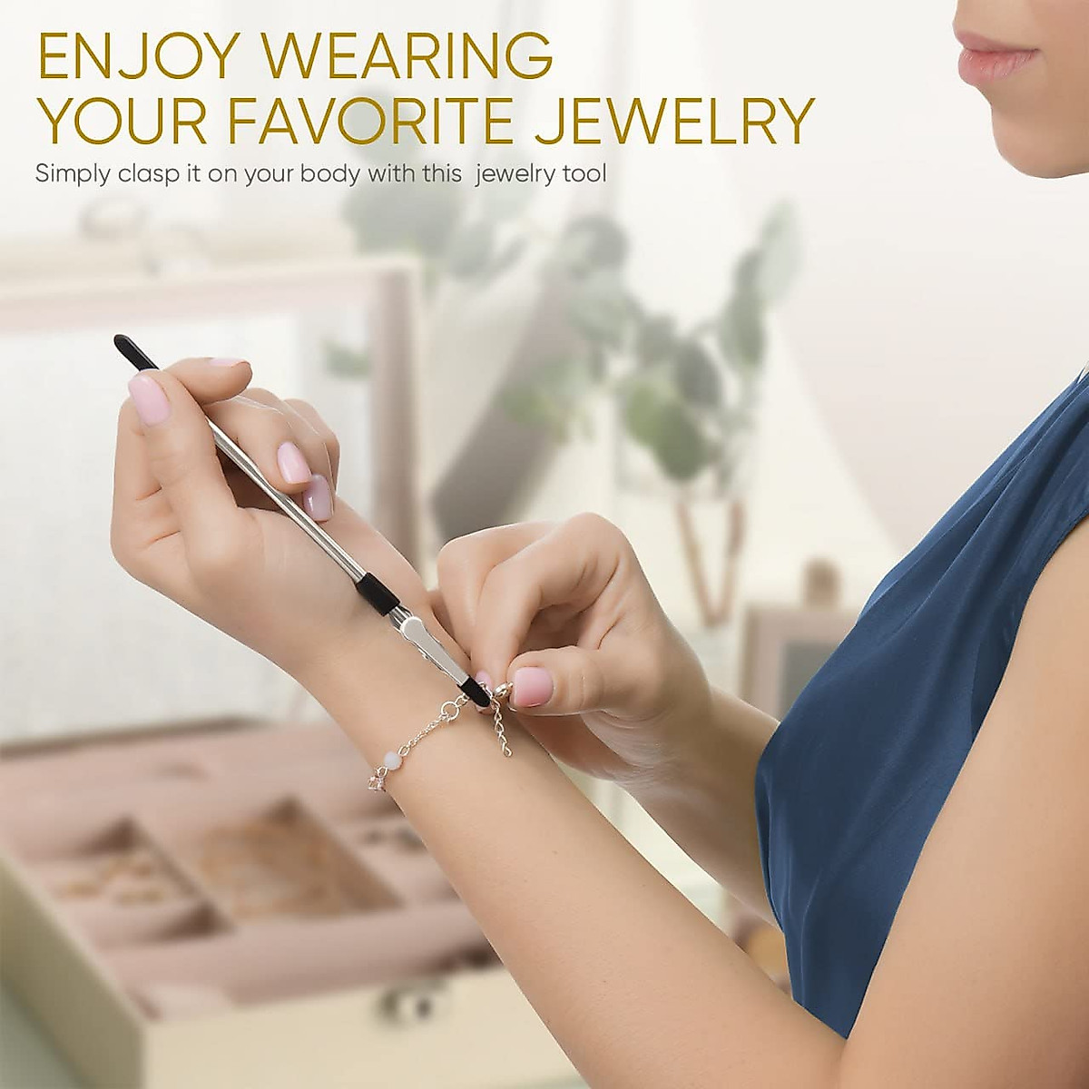 Bracelet Helper Tool - Fastener Helper Tool for Bracelet, Necklace, Jewelry, Watch - Clasp Helper - Portable, Easy-to-Use, Made of Metal