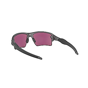 Oakley Men's OO9188 Flak 2.0 XL Rectangular Sunglasses, Steel/Prizm Road Jade, 59 mm