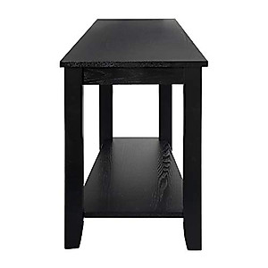 Lexicon Alder Wood Wedged Chairside Table, 16" x 24", Black