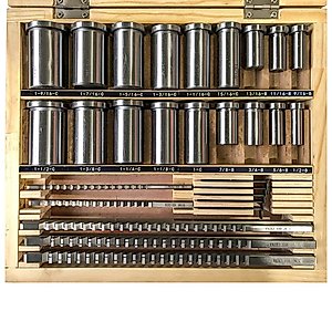 Keyway Broach Sets 30Pcs HSS Inch Industrial Tools for Lathe, B -1/8", B - 3/16", C - 1/4", C - 3/8", C - 5/16" Teeth Keyway Size