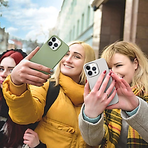 AOTESIER Magnetic for iPhone 13 Pro Max Phone Case, [Compatible with MagSafe][Military Shockproof Protection] Silicone Case with Soft Anti-Scratch Microfiber Lining, 6.7 inch, Tea Green