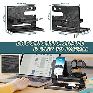 ZAPUVO Gifts for Dad Husband Men Christmas Xmas Birthday Ideas from Daughter Son Wife, Wood Phone Docking Station Nightstand Organizer, Unique Anniversary Stocking Stuffers for Him Boyfriend Gifts