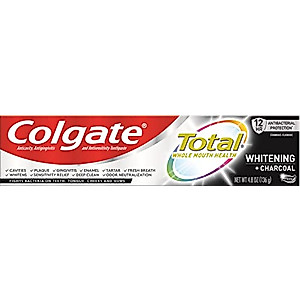 Colgate, Total Toothpaste, Whitening + Charcoal, 4.8 Ounce