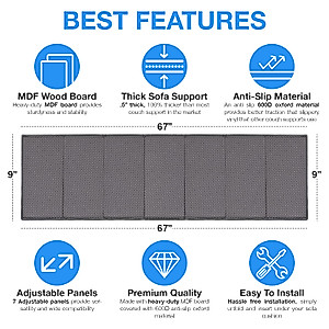 Tidy Zebra Sofa Support for Sagging Cushions – Luxury Extra Thick & Strong Sagging Couch Support Seat Saver! Best Cushion Support for Sagging Couch - 67" Wide, Couch Accessories to Repair as New!