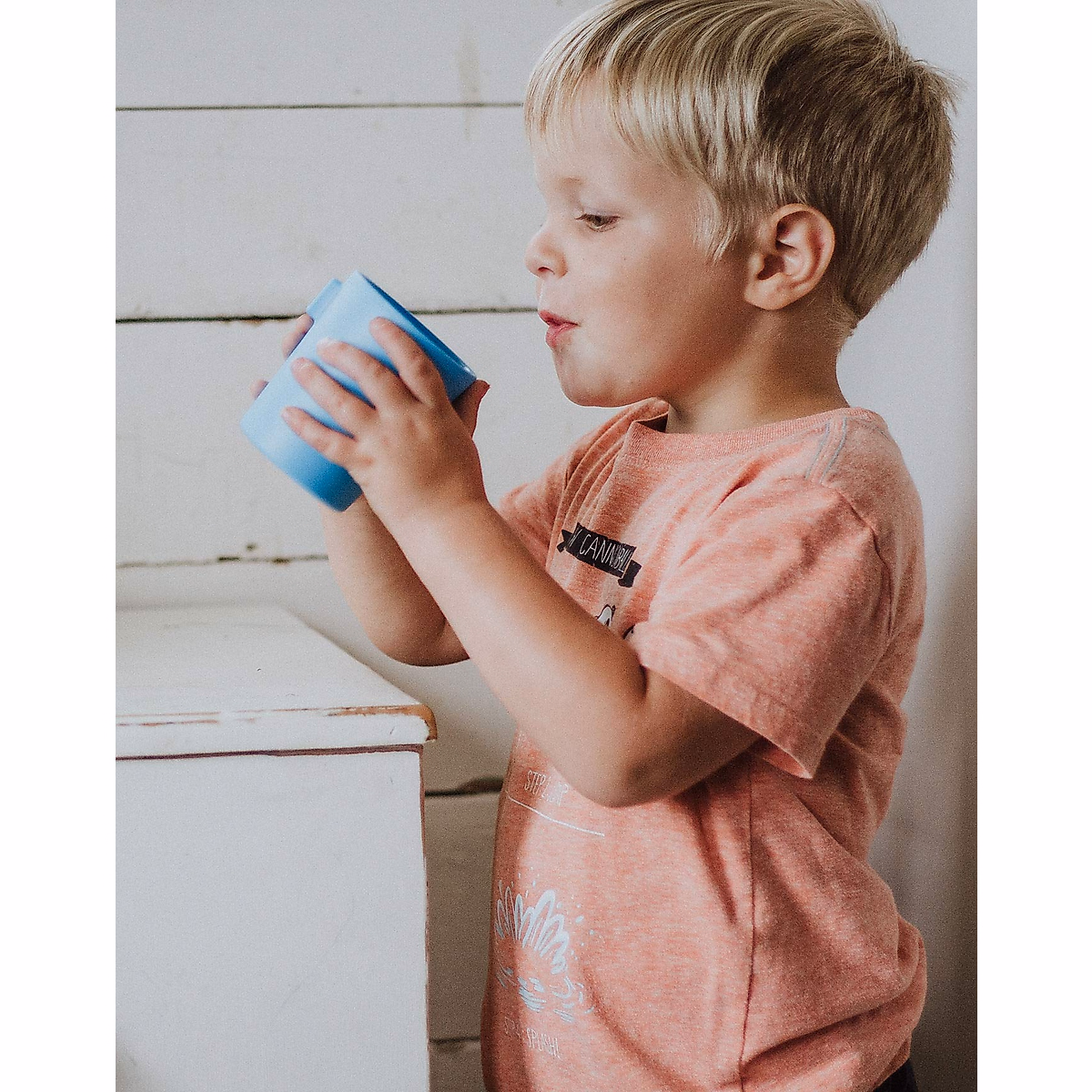 EZTOTZ EZCUP Magnetic Fridge Cups For Kids - USA Made Open Top Toddler Cups For Independent Drinkers - Hanging Plastic Kids Cup For Fridges or Water Coolers - Safe & Non-Toxic