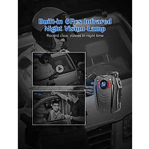 BOBLOV PD70 64GB WiFi Body Camera 1296P Wearable Body Cameras Night Vision Camera Built-in Memory Light and Small Body with Audio Recording 170 Degree for Law Enforce or Daily Use (64GB)