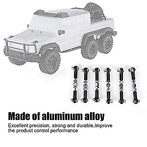 Okuyonic Servos Link, Adjustable RC Tie Rod 47mm 6pcs for Redcat 1/10 RC Car(Black)