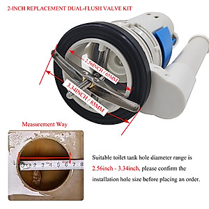 Toilet Flush Valves 2-Inch Replacement Valve Kit Assembly for One Piece Dual Flush Drain Valve Repair Compatible with TOTO THU338N