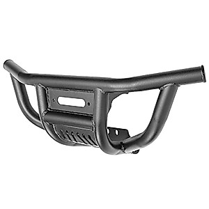 SuperATV Winch-Ready Front Bumper for Polaris RZR XP Turbo S (See Fitment) - Made of Heavy Duty Steel Tubing - 4500 Lb. SuperATV Winch with Synthetic Rope Included - Black, UV Resistant Powder Coating