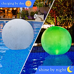 TIALLY Full Moon Floating Pool Lights Solar Powered - Inflatable Pool Lights That Float - Waterproof Led Lights for Pool Party Decorations - Pool Gifts for Pool Owners