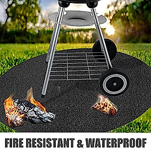 Yuhoo Round Fire Pit Mat, 40 inch Patio Fireproof Mat, Fireproof Pad Heat Deflector BBQ Floor Protective Mat, Reusable Deck Protector for Wood Burning&Gas Fire Pit Pad, BBQ Smoker(Size:40inch)