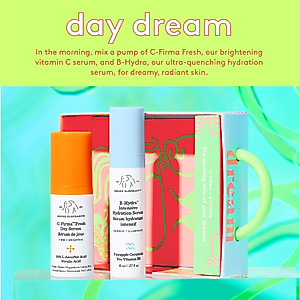 Drunk Elephant Day Dream Duo - C-Firma Day Serum (0.28 oz) & B-Hydra Intensive Serum (0.27 oz) - Essential Oil, Silicone & Fragrance Free - Cruelty Free