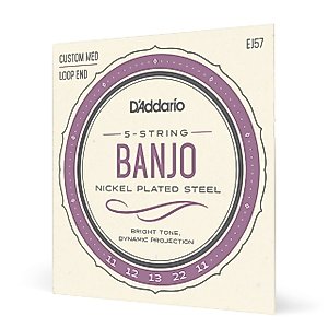 D'Addario EJ57 Nickel 5-String Banjo Strings, Custom Medium, 11-22