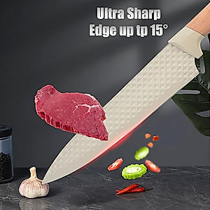 Kitchen Utensils Set-Cooking Utensils Set, 13-in-1 Kitchen Set with 8 Pieces Cooking Utensils+5 Pieces Knife Set with Block, Kitchen Utensils Non Stick and Heat Resistant Large Silicone Spatula, Khaki