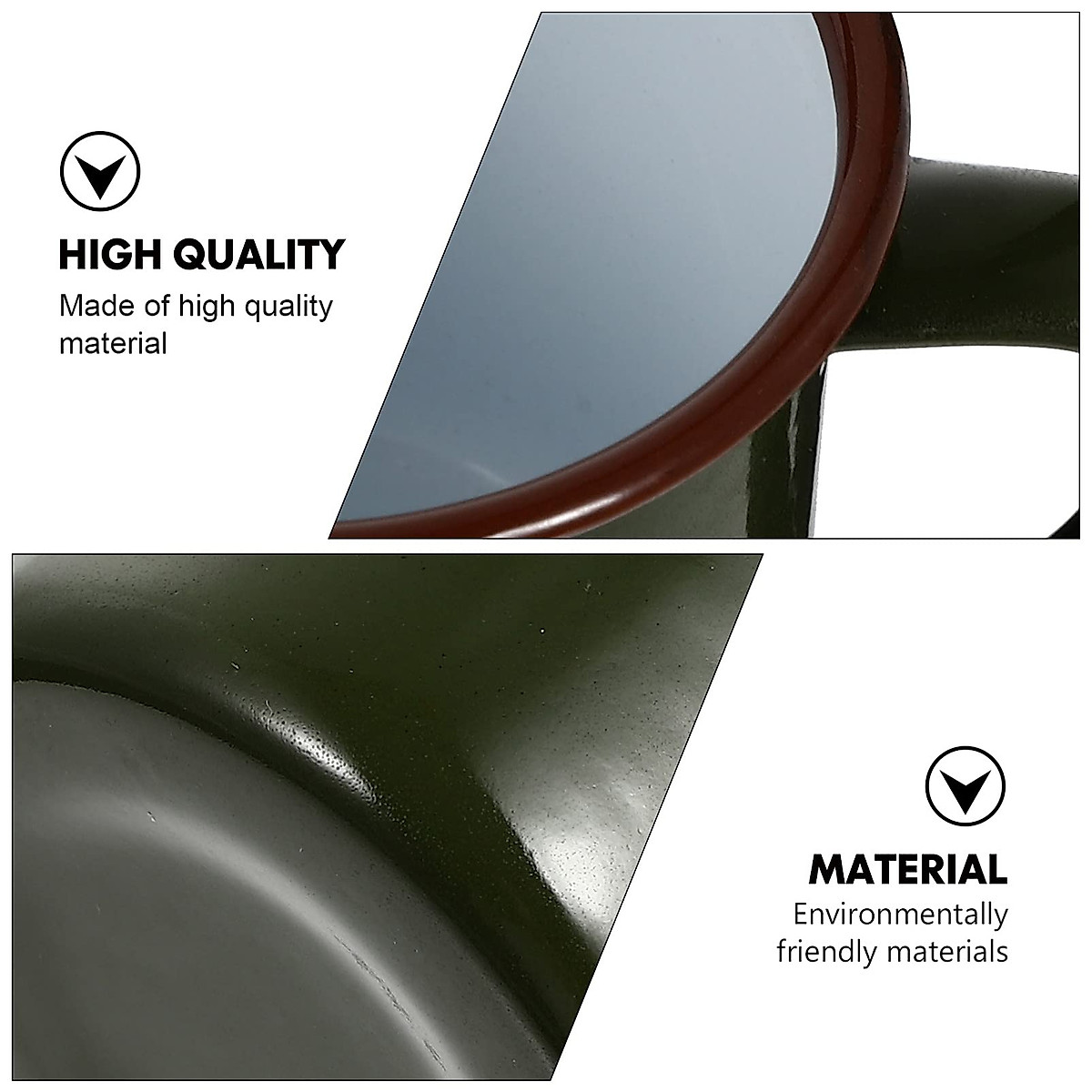 Hemoton Hiking Backpack Enamel Mug Cup Enamel Mug Vintage Iron Water Cup Small Tass Hot Pot Coffee Tin Mug Metal Camping Cup for Tea Beverage Whiskey Wine (Green) Hot Cocoa Mug Camping Gear