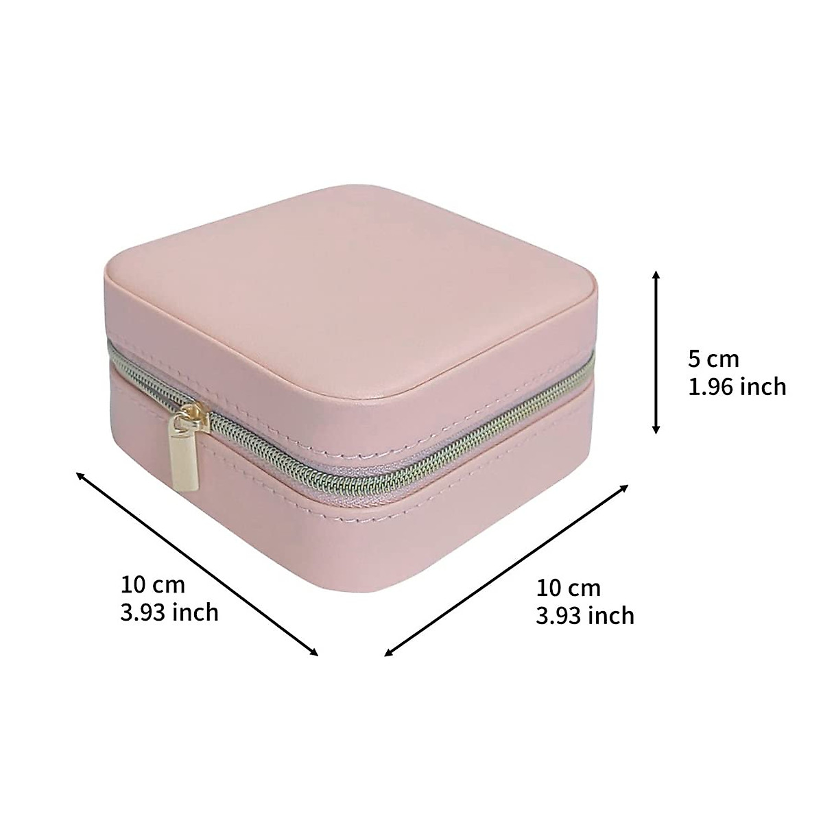 TRODANCE Jewelry Travel Case with Mirror,Small Travel Jewelry Organizer, Portable Jewelry Box Travel Mini Storage Organizer Portable Display Storage Box For Rings Earrings Necklaces (Pink)
