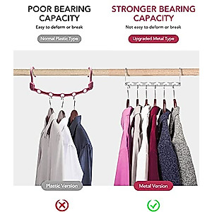 RAbrand Metal Magic Hangers Clothes Hangers Closet Space Saving Hanger Wardrobe Clothing Hanger Organizer Cascading Hangers Stainless Steel Hangers Updated Hook Design