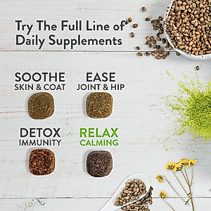 Green Gruff Calming Chews for Dogs - Organic Calming Dog Supplement - Veterinarian Approved - Dog Calming Treats to Relieve Stress, Separation, Storms, Fireworks, Travel - 24 Chews (6 Pack)