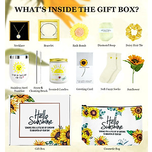 Sunflower Gifts for Women,Birthday Gifts for Women,Sending Sunshine Gift,Thank You Gifts,Care Package,Thinking of You Gifts for Women Mom Grandma Sister Best Friend,Graduation Gifts for Her
